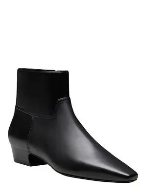STUART WEITZMAN Stassi Zip Leather Booties - Black
