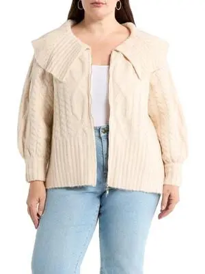 SUGARLIPS Mitchell Crop Zip Cardigan