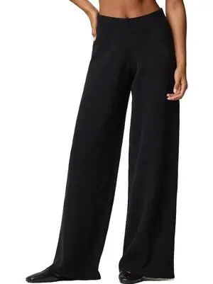 FLORENCE BY MILLS Chenille Wide Leg Pants - Black