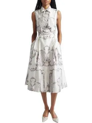 Max Mara Ambuto Sleeveless Fit & Flare Dress - Ivory