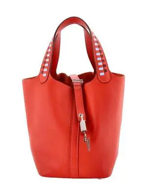 Hermès Picotin Lock Bag Tressage Epsom Pm Red