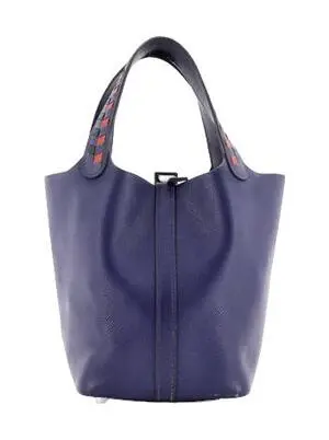 Hermès Picotin Lock Bag Tressage Epsom Pm - Blue