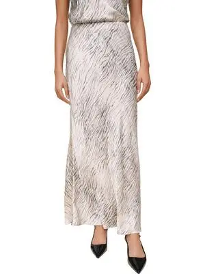 Bella Dahl Animal Print Bias-cut Maxi Skirt - Snow Tiger