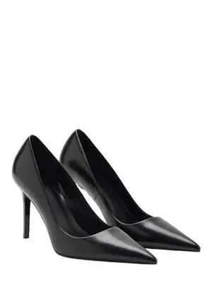 Mango Pointed Toe Stiletto Pumps - Black