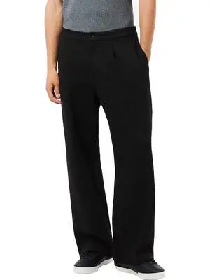 Lacoste Loose Fit Pleated Piqué Trousers - 031 Black