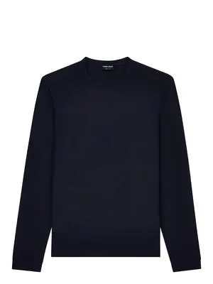 Giorgio Armani Stretch Viscose Jersey Jumper - Navy Blue