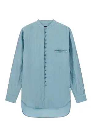 Giorgio Armani Linen-blend Shirt - Light_blue