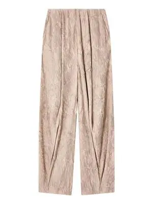 Giorgio Armani Micro-pleated Wide-leg Trousers - Beige