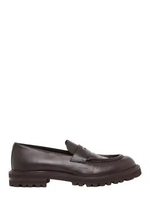 Giorgio Armani Nappa Leather Loafers - Brown