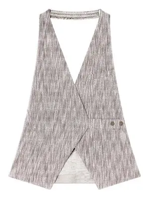 Giorgio Armani Chevron Jersey Crossover Waistcoat - Camel