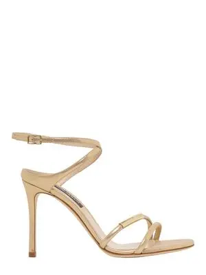 Giorgio Armani Heeled Sandals In Sparkling Nubuck - Gold