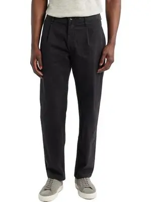 Rag & Bone Evan Trim Fit Pleated Stretch Cotton Chinos - Black