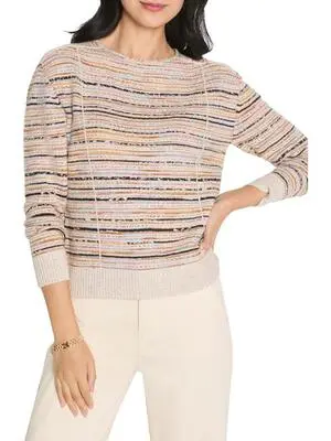 NIC+ZOE Mirage Seamed Cotton-blend Sweater - Pink Multi
