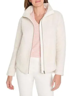 NIC+ZOE Curly Bouclé Jacket - Classic Cream