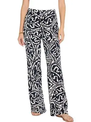 NIC+ZOE Indigo Leaf Wide Leg Trousers - Indigo Multi