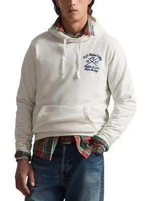 Polo Ralph Lauren Arts Society Embroidered Cotton Fleece Hoodie - Deckwash White
