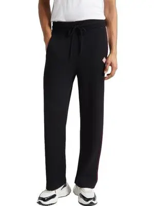 Casablanca Stripe Merino Wool Knit Trousers - Black