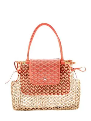 GOYARD Aligre Bag Raffia Net With Coated Canvas - Pink