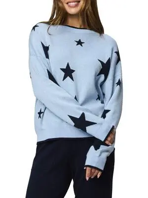 Splendid Silvie Star Sweater - Sea Breeze Blue/navy