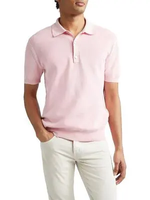 TOM FORD Silk & Cotton Piqué Polo - Rosebloom