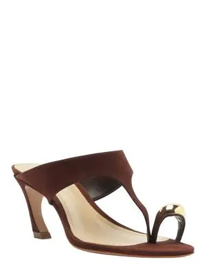 Schutz Maisie Kitten Heel Slide Sandal - Chestnut Brown
