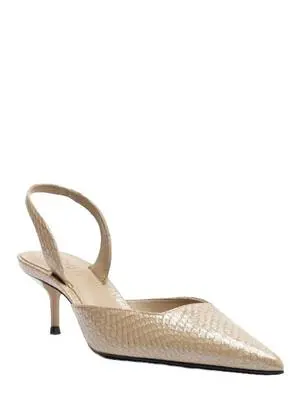 Schutz Paola Mid Heel Slingback Pumps - Pale Khaki