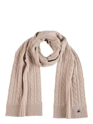 Brooks Brothers Cable-knit Scarf - Camel Heather