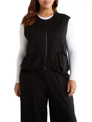 Wit & Wisdom Knit Zip-up Vest - Black
