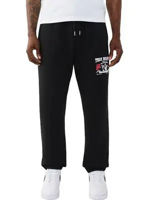 True Religion Number One Cotton Blend Joggers - Jet Black