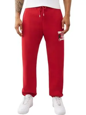 True Religion Number One Cotton Blend Joggers - True Red