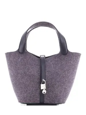 Hermès Picotin Lock Bag Felt With Leather Mm - Grey