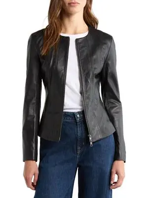 Staud Wells Leather Jacket - Black