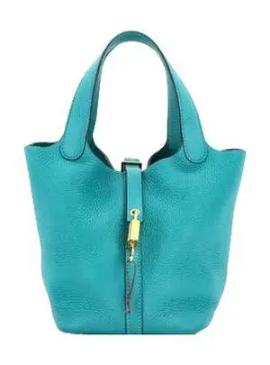 Hermès Picotin Lock Bag Clemence Pm Green