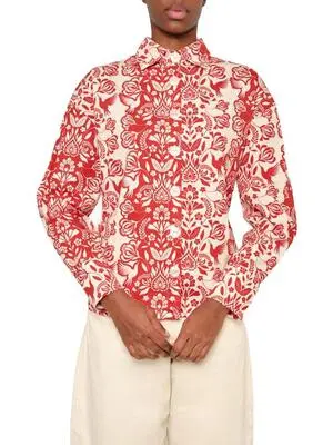 THE LULO PROJECT Ceremony Print Shirt - Red Folk Paisley