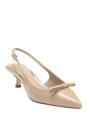 Paige Kitten Heel Slingback Pumps - Light Tan