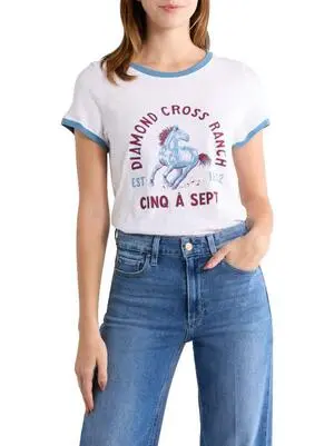 Cinq À Sept Diamond Cross Ranch Graphic T-shirt - White Multi