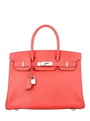 HERMES Birkin Handbag Pink Epsom With Palladium Hardware 30