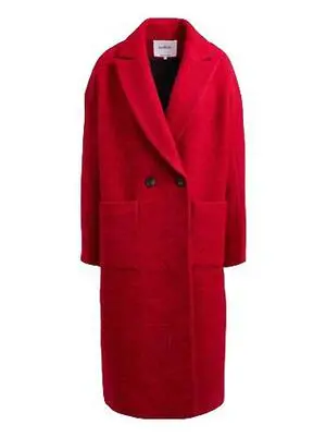 Ba&sh Felted Double-breasted Coat - Red