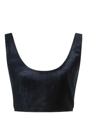FORTE_FORTE Velvet Cropped Top - Midnight Blue