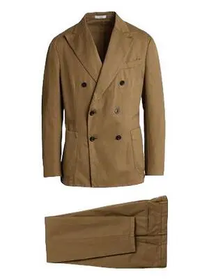 Boglioli Man Suit Khaki Size 42 Cotton, Linen, Elastane Khaki