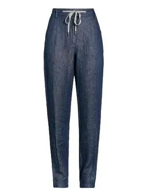 Eleventy Linen Tapered Pants - Blue