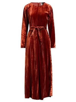 FORTE_FORTE FORTE FORTE Maxi Dress In Viscose And Polyamide Rust