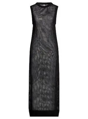 DANIELE FIESOLI Maxi Dress In Linen And Cotton - Black