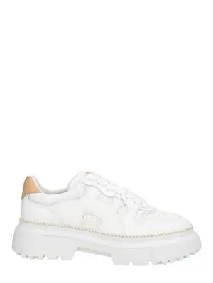 Hogan Leather And Textile Chunky Sneakers - White