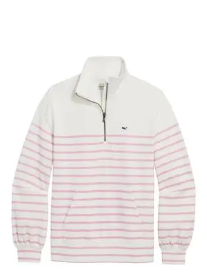 Vineyard Vines Quarter Zip Pullover - Stripe Bahama Breeze