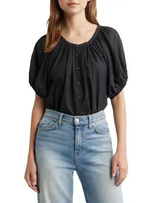 DÔEN Gingham Organic Cotton Top - Black
