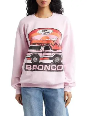 MERCH TRAFFIC Bronco Graphic Sweatshirt - Pink
