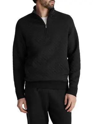 Tommy John Quilted Quarter Zip Top - Black