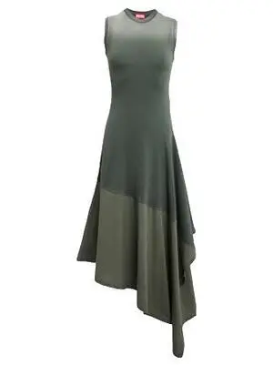 DIESEL Asymmetric Maxi Dress - Green