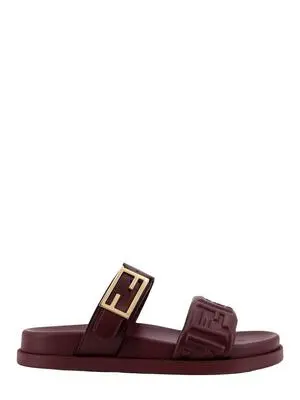 Fendi Feel Low Leather Sandals - Purple